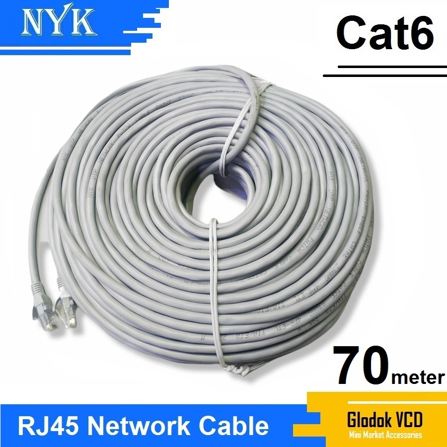 Jual NYK Kabel Lan UTP RJ45 Cat6E 70M Internet / Ethernet Cable 70 ...