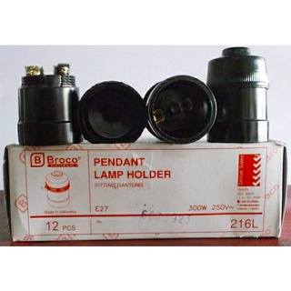 Jual BROCO FITTING GANTUNG BULAT HITAM/ FITTING GANTUNG BROCO HITAM ...