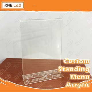 A4 &A5 Standing Menu Acrylic / Menu Berdiri Akrilik Tempat QR / QRIS ...