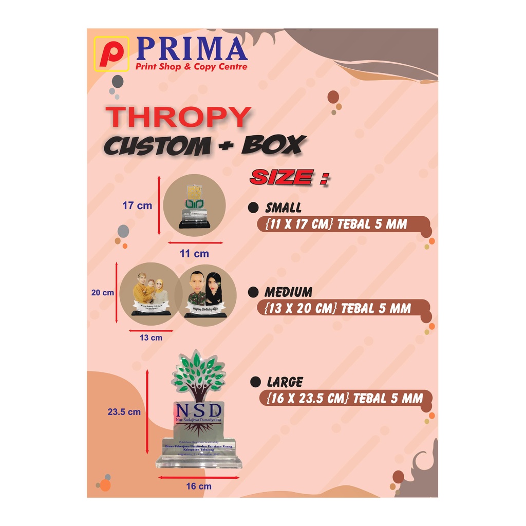 Jual CETAK THROPY CUSTOM + BOX | Shopee Indonesia