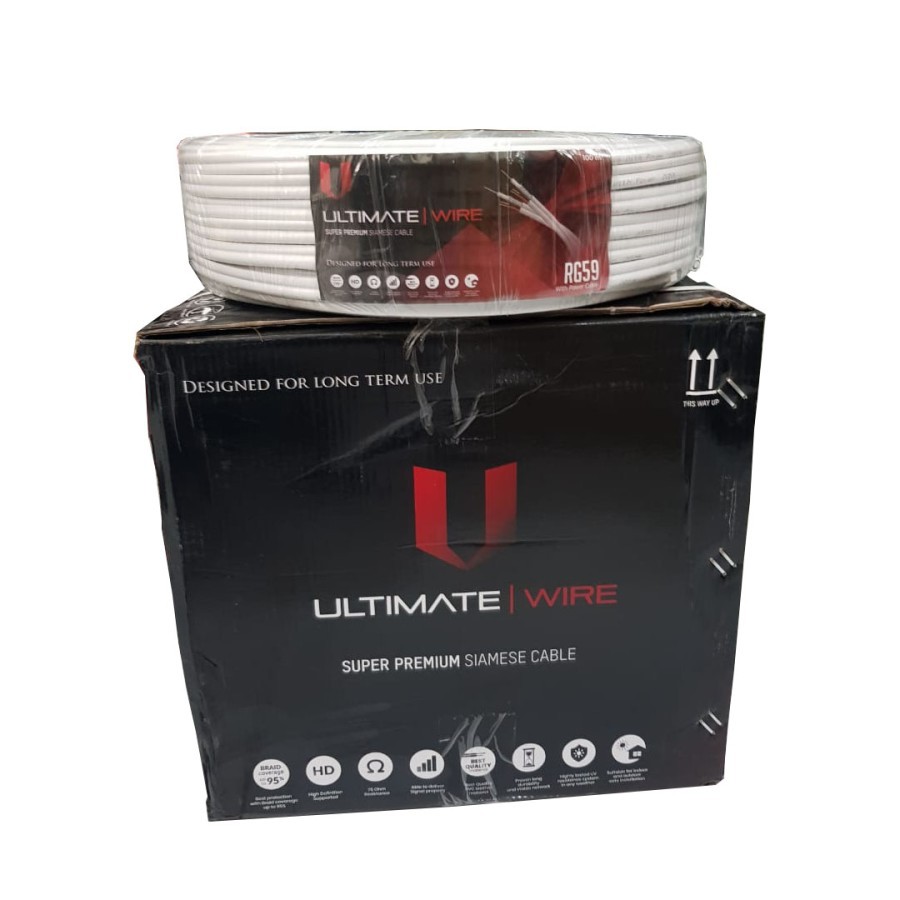 Jual Kabel ULTIMATE RG59+Power 300M Kabel cctv Kabel coaxial Power ...