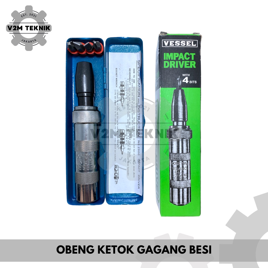 Jual VESSEL Mata Impact Driver Besi / Obeng Ketok Set 4 Mata Gagang ...