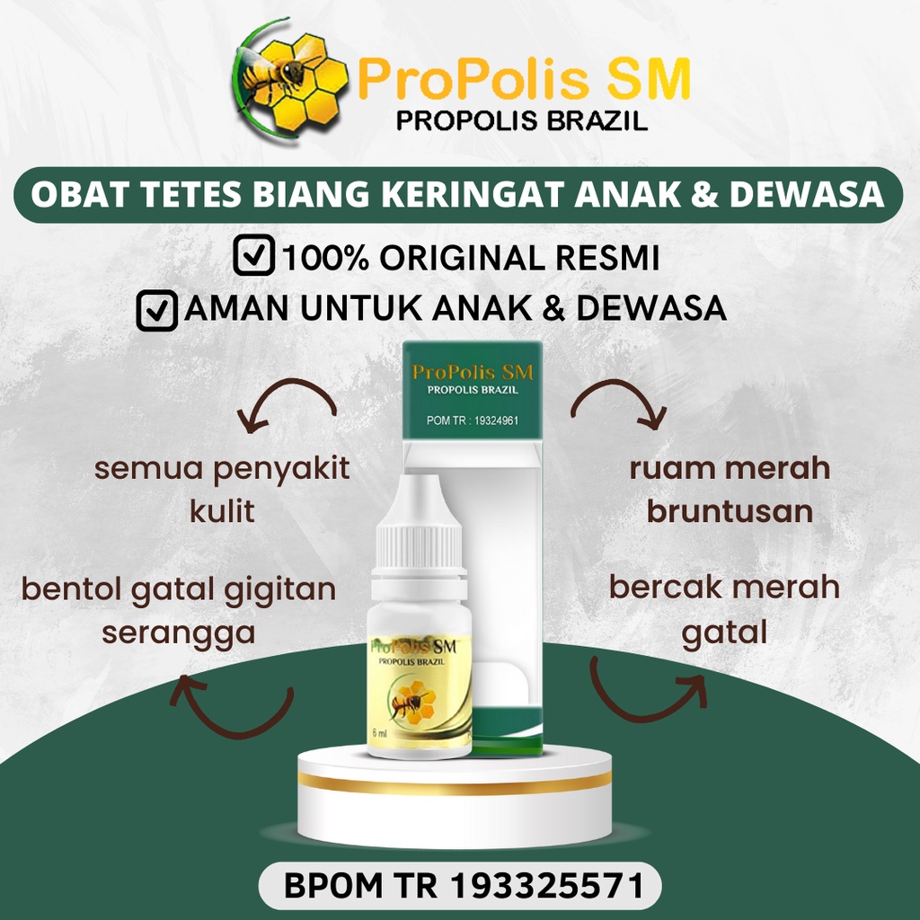 Jual Propolis SM Obat Oles Biang Keringat Ruam Panas Ruam Merah Bruntusan Di Leher Lipatan Kulit ...