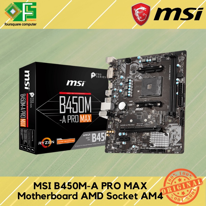 Jual MSI B450M-A Pro Max Motherboard AMD AM4 Ryzen | Shopee Indonesia