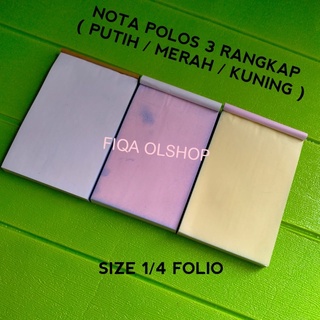 Jual NOTA POLOS NCR 1/4 FOLIO 3 RANGKAP (PUTIH/MERAH/KUNING) | Shopee ...