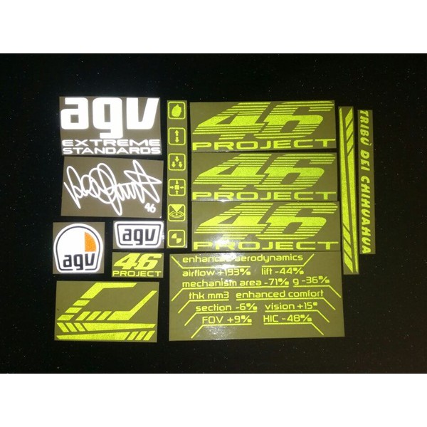 Jual Cutting Sticker - Stiker Helm VR 46 AGV Pista Custom Vale Rossi V2 ...