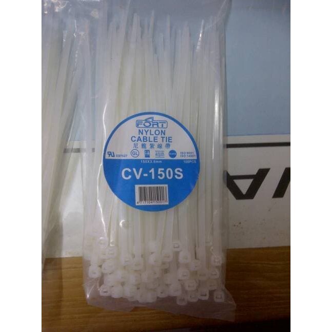 Jual kabel Ties / Cable ties Merk Fort atau sunlux 3,6x150 Putih hitam ...