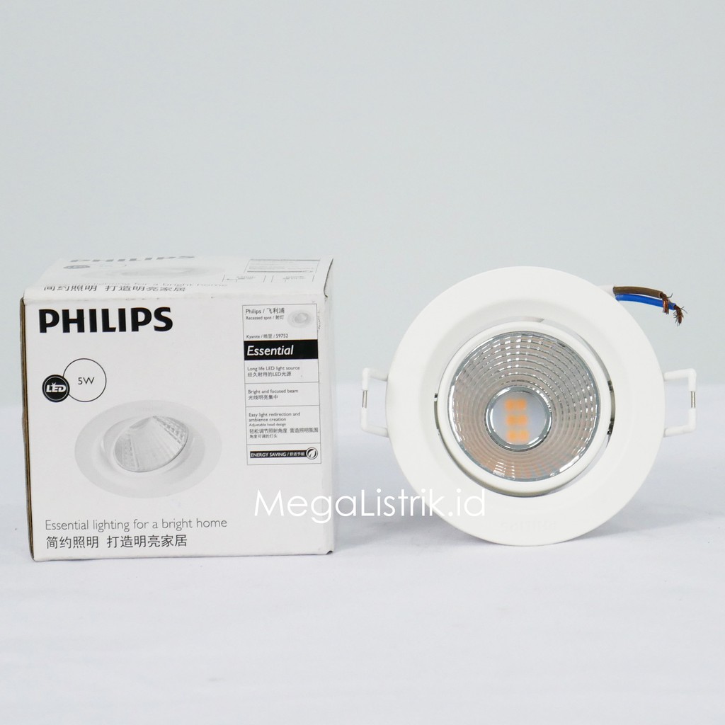Jual PHILIPS LAMPU DOWNLIGHT SPOT LED / SPOTLIGHT 5 WATT / 5W KYANITE 59752 | Shopee Indonesia