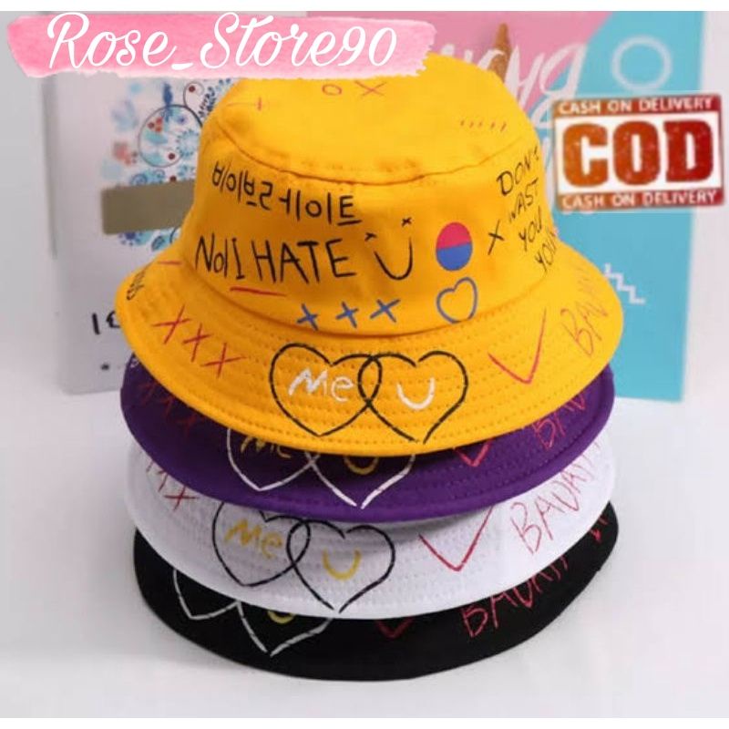 Jual Topi Bucket Hat premium bolak balik/ Topi Bucket hat korea/ topi bucket model korea/ topi ...