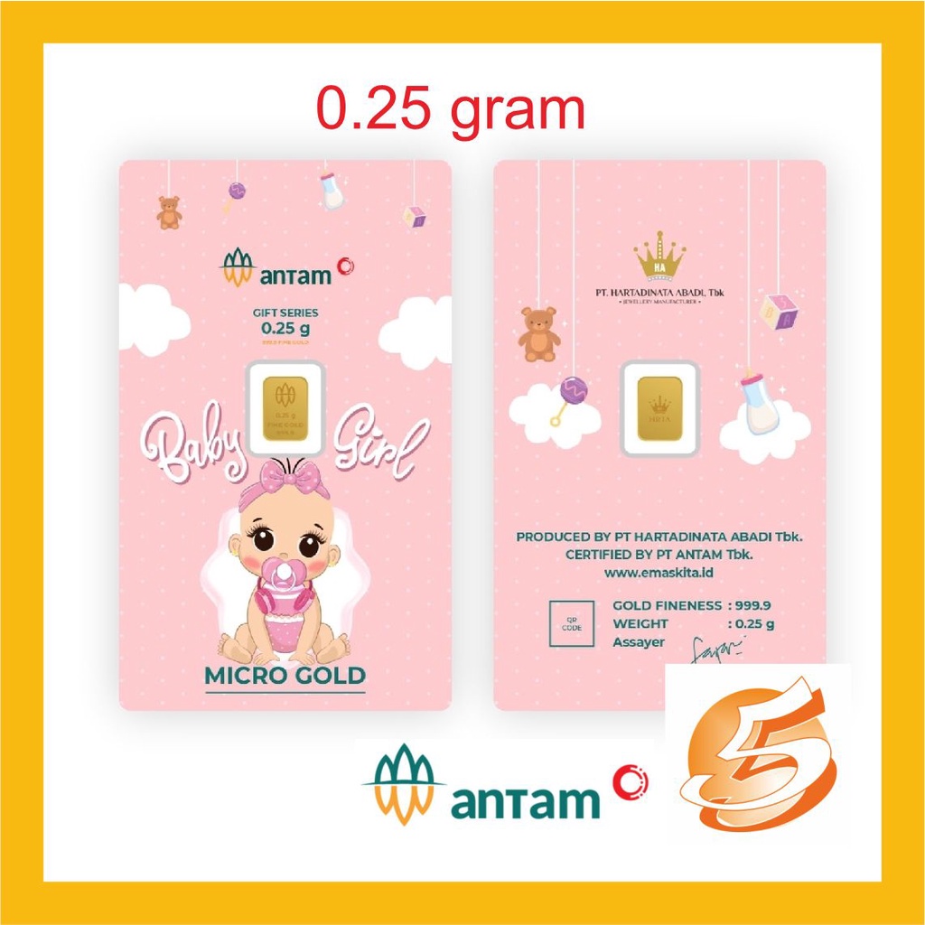 Jual Emas Logam Mulia ANTAM HARTADINATA ABADI 0,25 0.25 Gram kecil ...