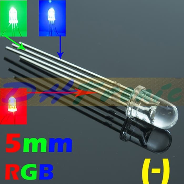 Jual Led Putih 5mm = Anoda 4 Pin 4 Kaki RGB Putih 5mm ( Anode ...