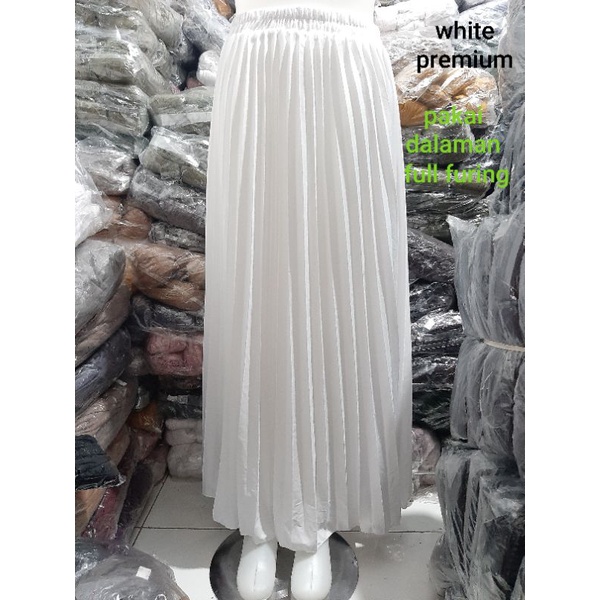 Jual ROK PLISKET PUTIH FURING(PREMIUM) Indonesia|Shopee Indonesia