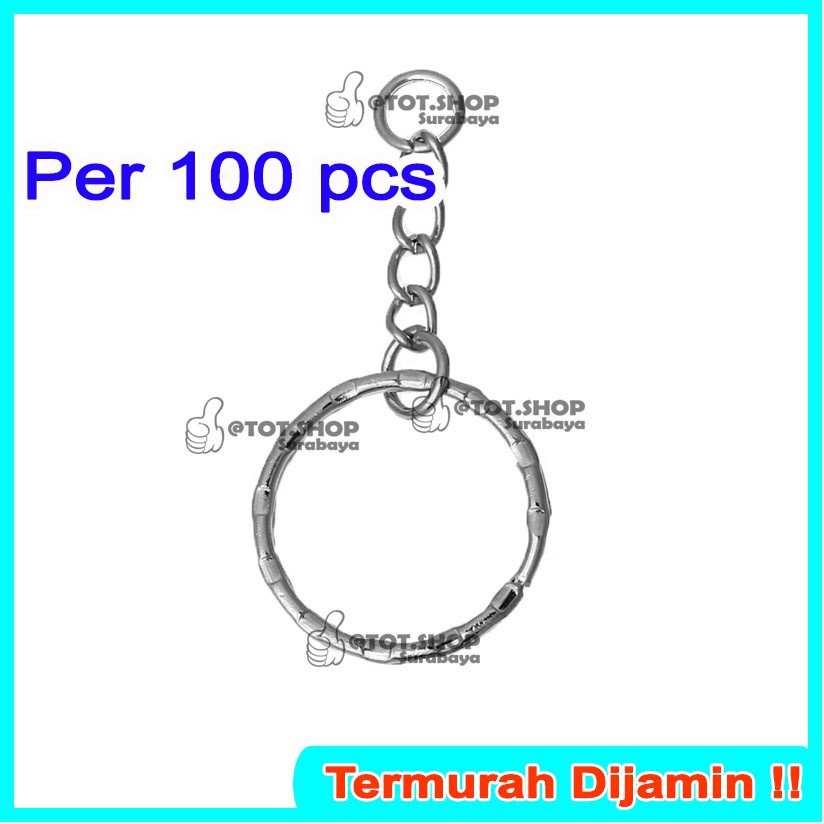 Jual Isi 100 pcs RING GANTUNGAN KUNCI 25 MM GERIGI KEY CHAIN ada RING ...