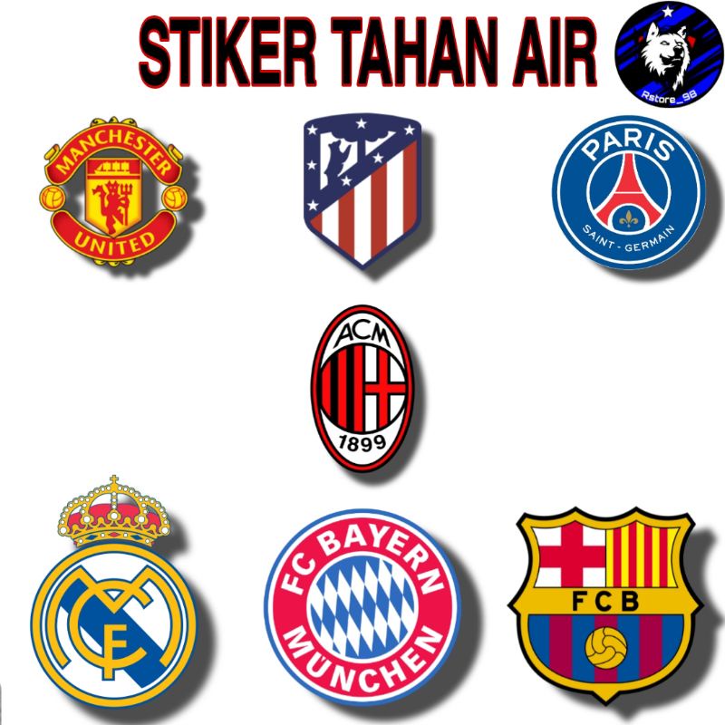 Jual STIKER STICKER HOLOGRAM BARCELONA REAL MADRID MANCHESTER UNITED ...