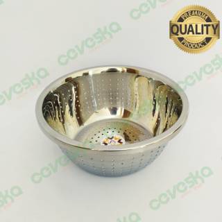 BASKOM STAINLESS STEEL PREMIUM BASKOM BOLONG LUBANG SARINGAN 20 22 24 ...