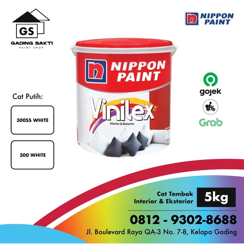Jual Nippon Vinilex 5000 Kembang Warna Putih ( 300 & 300ss ) Cat Tembok Interior & Exterior Pail ...