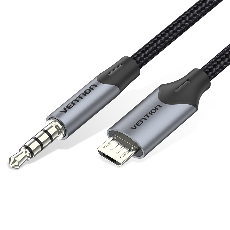 Jual VENTION Kabel Aux Micro USB to 3.5mm TRRS Cotton Braided Indonesia ...