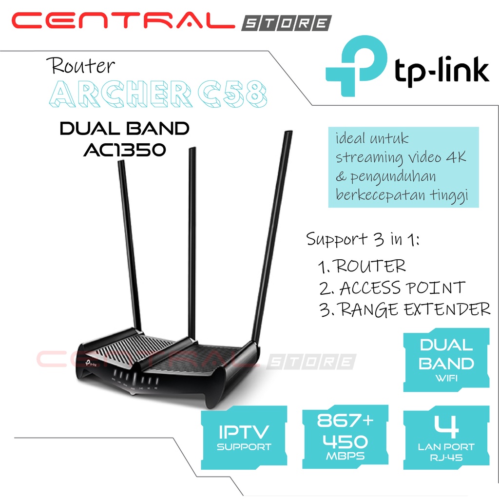 Jual Router TP-LINK AC1350 Archer C58HP High Power Wireless Dual Band ...