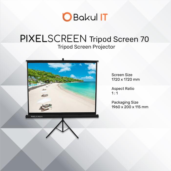 Jual Layar Tripod Screen Projector / Layar Proyektor 70 Inch Pixel ...