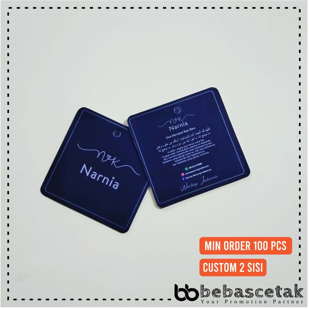 Jual CETAK HANGTAG PAKAIAN 2 SISI HANG TAG BAJU LABEL KAOS TAS CELANA ...