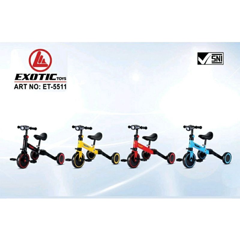 Jual Sepeda anak roda tiga EXOTIC ET 5511(3 in 1) bisa balance bike ...