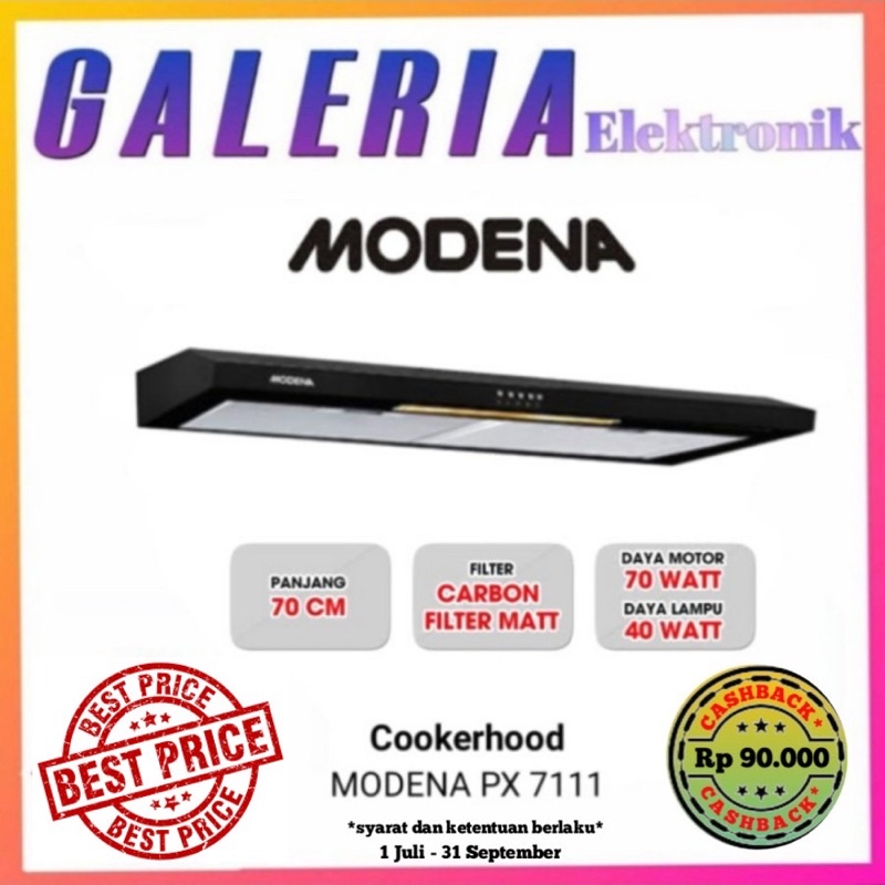 Jual MODENA PX7111 COOKER HOOD PX 7111 SLIM HOOD PX-7111 PENGHISAP ASAP ...