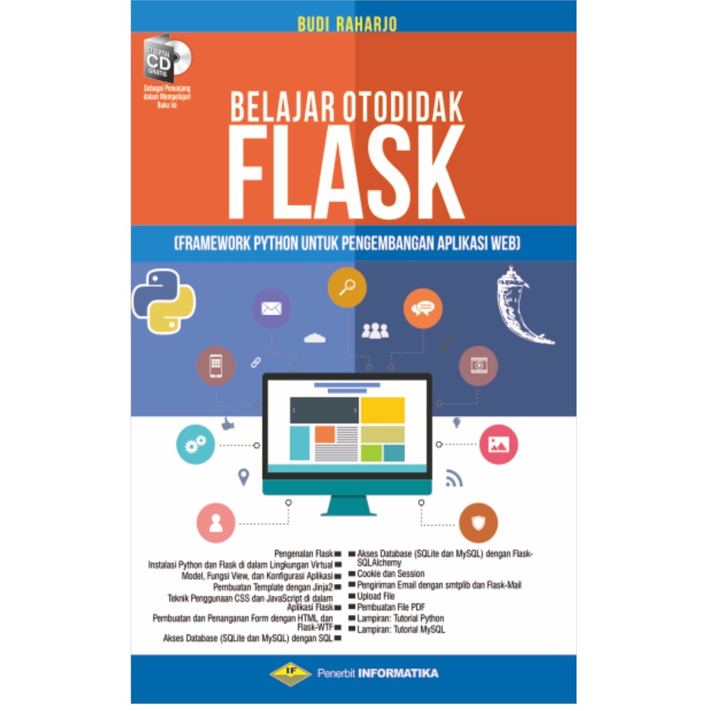 Jual Buku Belajar Otodidak FLASK + CD (Framework Python untuk Pengembangan Aplikasi WEB ...