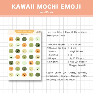 Jual Kawaii Mochi Emoji : Deco Sticker - by Aera Art Studio | Stiker ...
