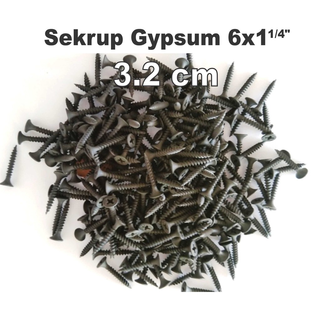 Jual Skrup Gypsum / Drywall 6x1.1/4" (20pcs) | Shopee Indonesia