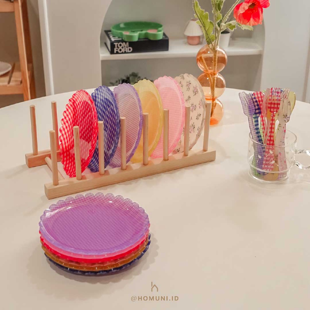 Jual Wooji Plate Piring Plastik Warna Warni/Piring Motif Bunga dan ...