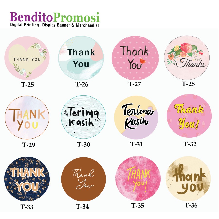 Jual Sticker Label Thank You, Stiker Ucapan - Bendito Promosi | Shopee ...