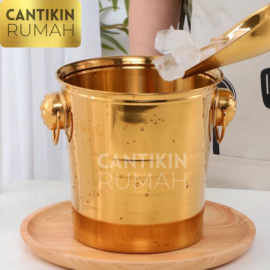 Jual ICE BUCKET EMBER ES BATU STAINLESS GOLD EMAS WINE CHAMPAGNE BUCKET ...