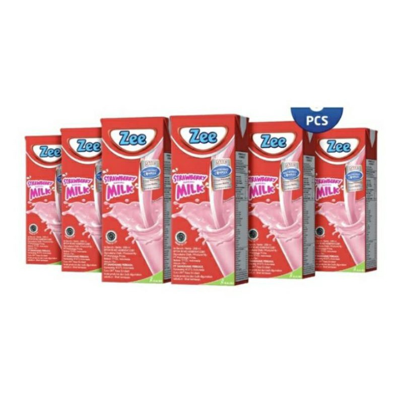 Jual Susu Zee UHT 200mL x 24pcs ( 1 karton ) rasa coklat dan strawberry ...