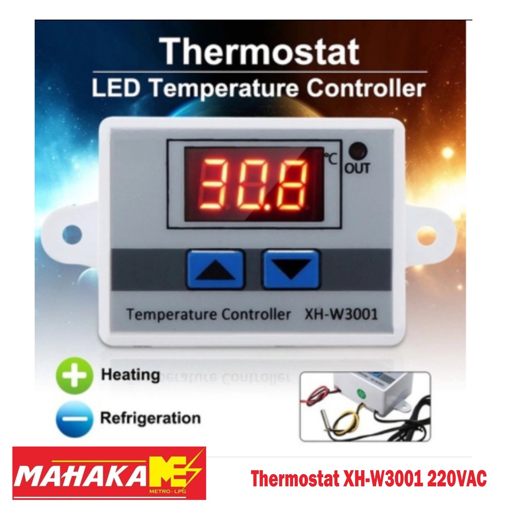 Jual Thermostat Digital XH-W3001 220V AC Temperature Controller Indonesia|Shopee Indonesia