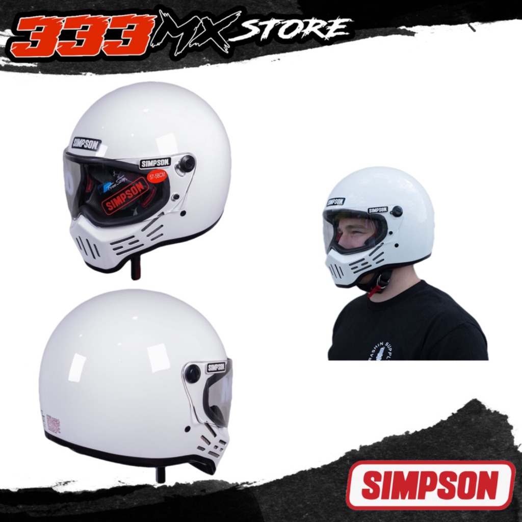 Jual HELM SIMPSON M30 BANDIT WHITE HELM MOTOR SIMPSON M30 BANDIT HARLEY ...