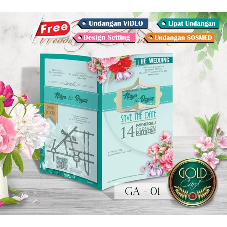 Jual undangan pernikahan Gold - 01 /blanko undangan/undangan murah ...