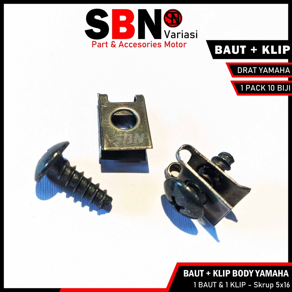 Jual Baut Klip Yamaha Ukuran 5x16 Body Motor Yamaha (Paket 10pcs ...