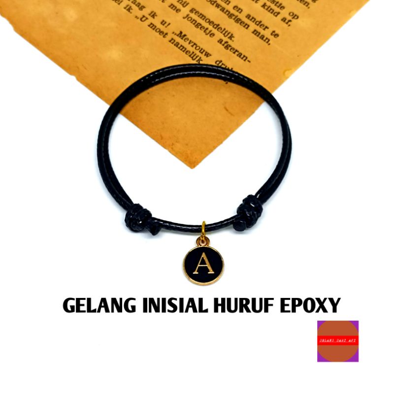 Jual A-Z Gelang Tali Inisial Epoxy Gelang Inisial Tali Korea 2mm ...