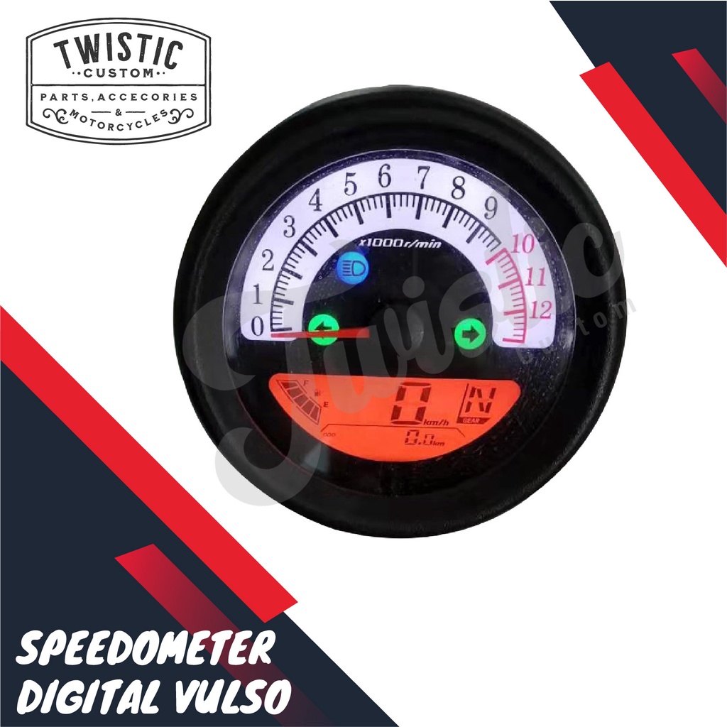 Jual Speedometer Digital Bulat Vulso Motor Custom Universal Bober ...