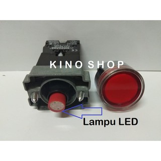 Jual Push Button Lampu LED 22mm 220v Merah - Tombol OFF Merah lampu LED ...
