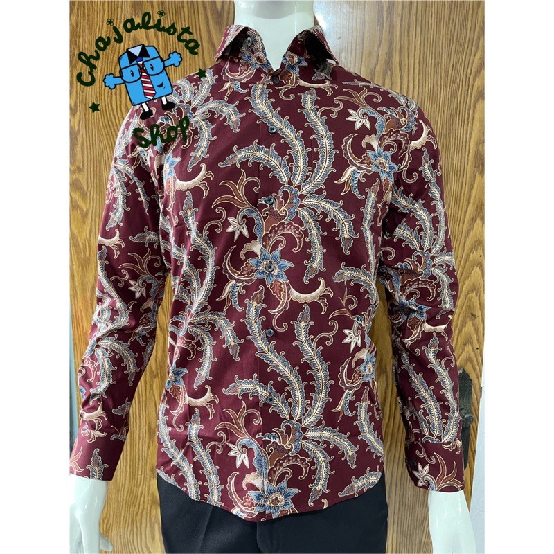 Jual Batik Alisan SLIM FIT 008 PRT Tangan Panjang | Shopee Indonesia