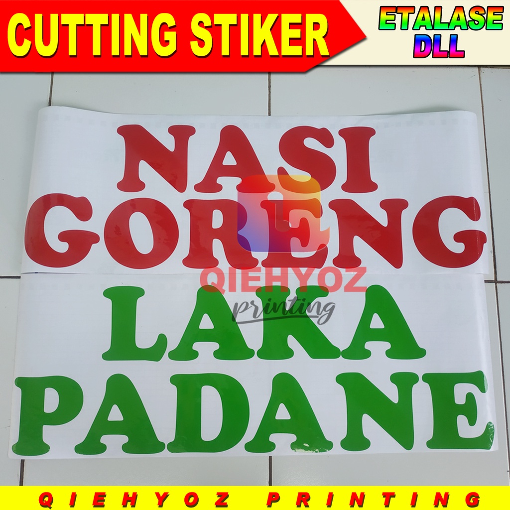 Jual STIKER CUTTING NASI GORENG KACA ETALASE GEROBAK SOMAY BAKSO PINTU ...