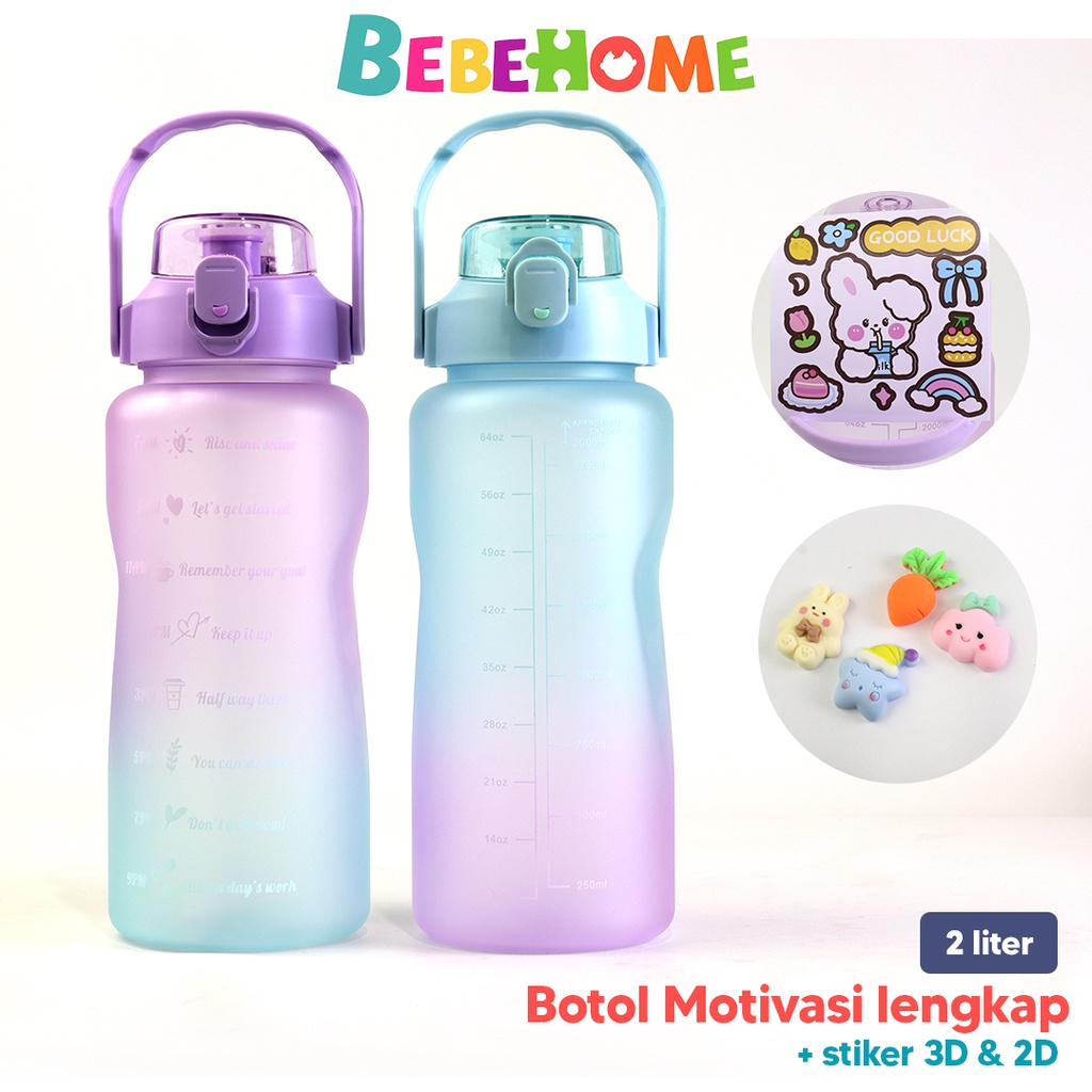 Jual Bebehome Motivational Bottle Botol Motivasi Korean Style 2000ML ...