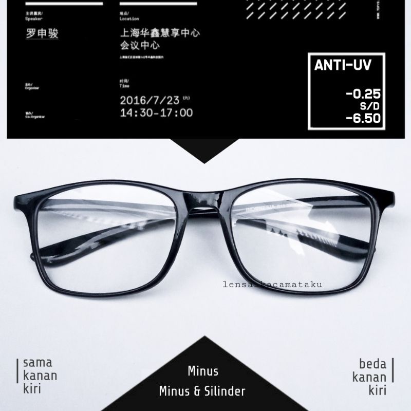 Jual Kacamata Rabun Jauh Minus 5 2 4 Min 3 1 6 Mines Silinder Cylinder ...