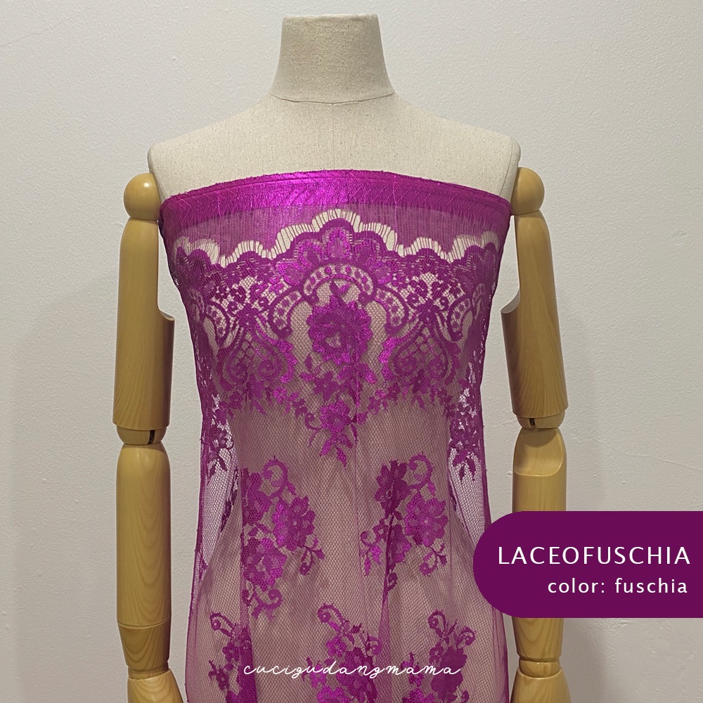 Jual Kain Brokat / Warna Fuschia Ungu / Lace / Brukat / Kain Kebaya ...