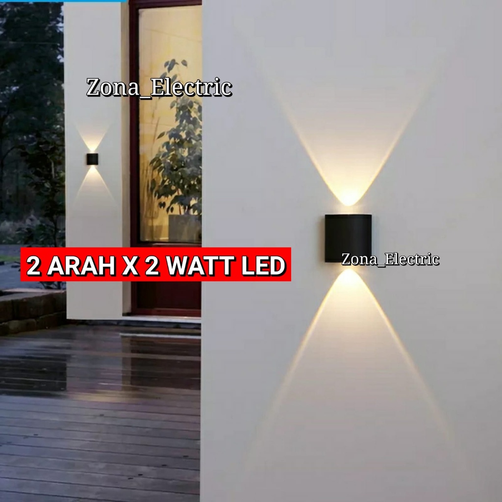 Jual LAMPU DINDING TAMAN LED 2 ARAH 2 WATT / WALL LIGHT OUTDOOR ...
