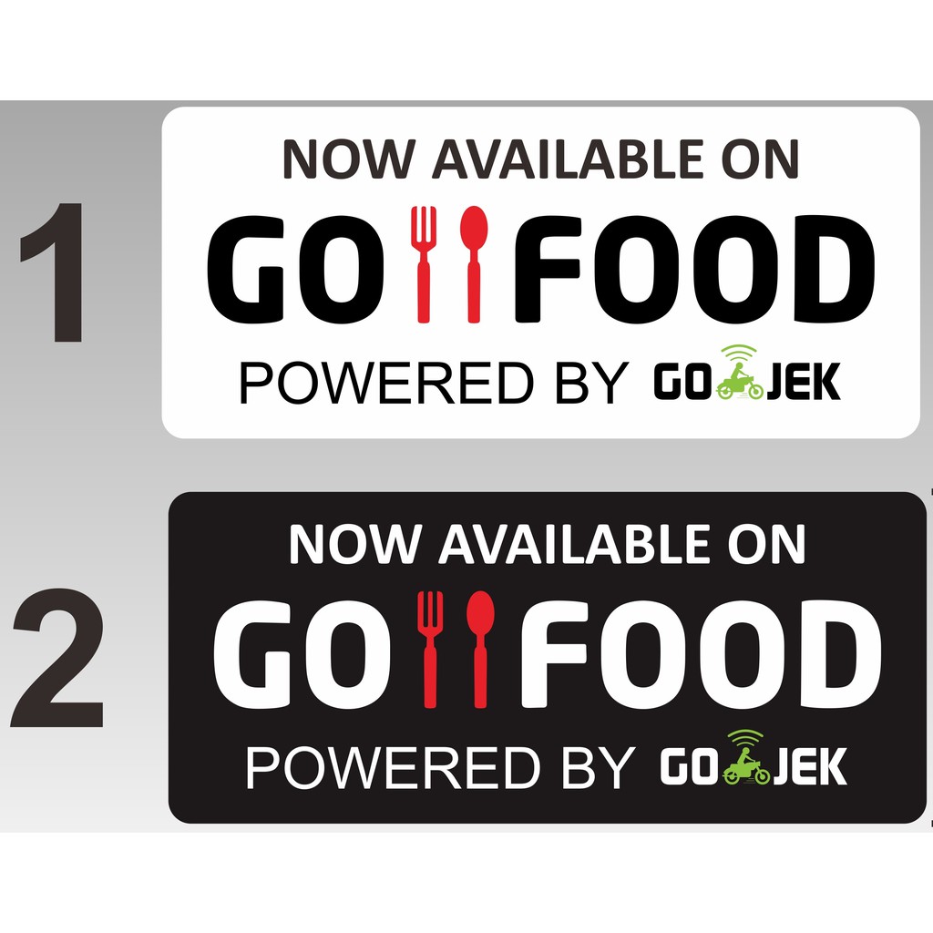 Jual Sticker Go Food vinyl stiker tahan air ukuran 10 cm X 25 cm ...