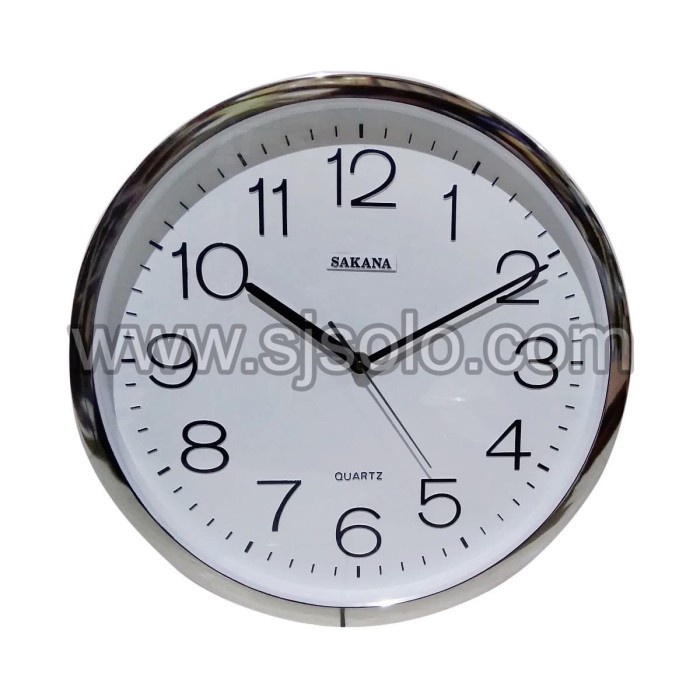 Jual Jam Dinding Clock Rumah Bulat Sakana 071 Motif Putih Polos ...