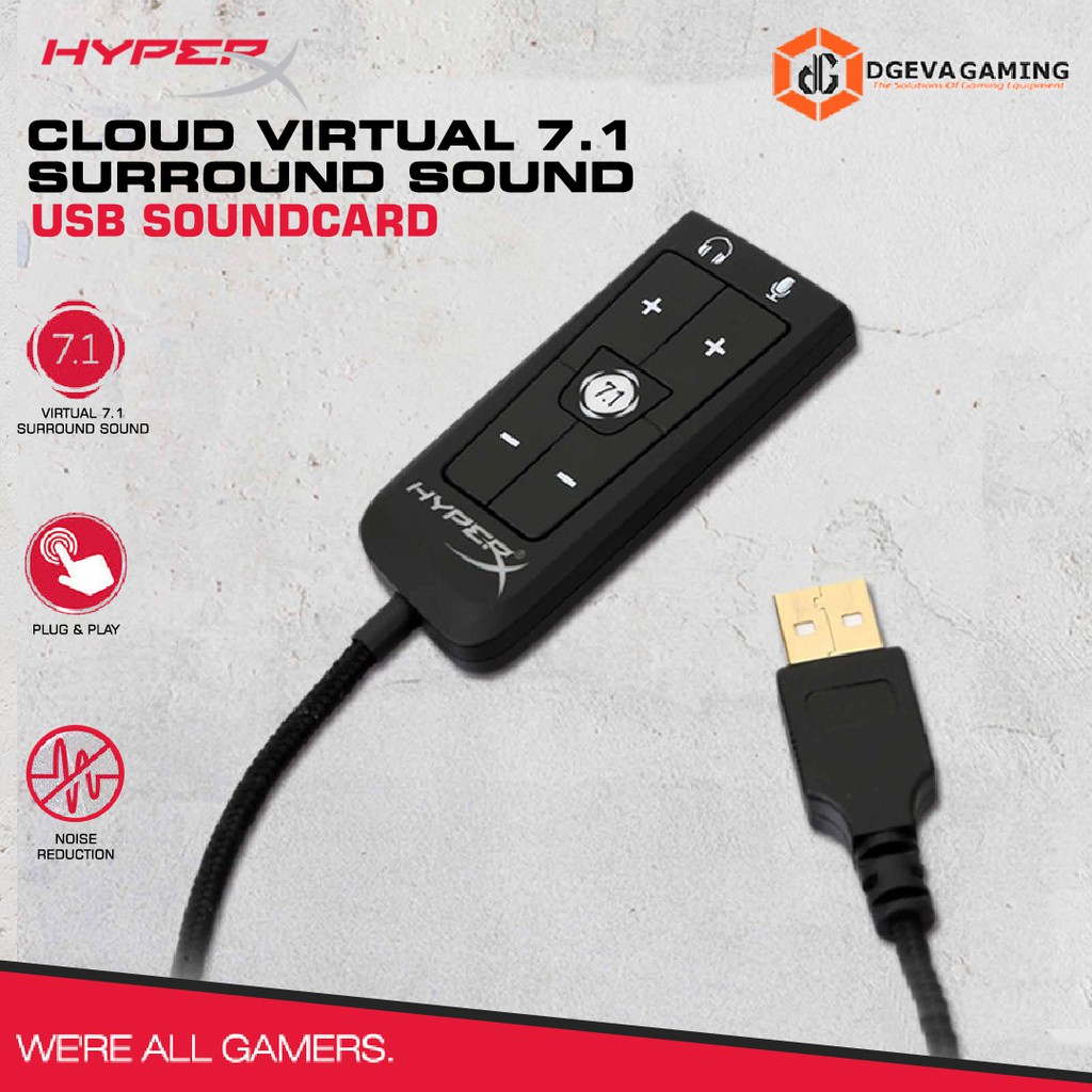 Jual HyperX Cloud II USB Sound card / Soundcard 7.1 Virtual Suround ...