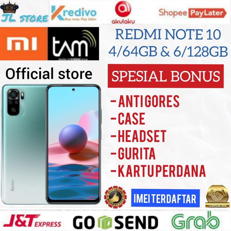 XIAOMI REDMI NOTE 10 RAM 4GB 64GB & 6GB 128GB GARANSI RESMI | Shopee ...